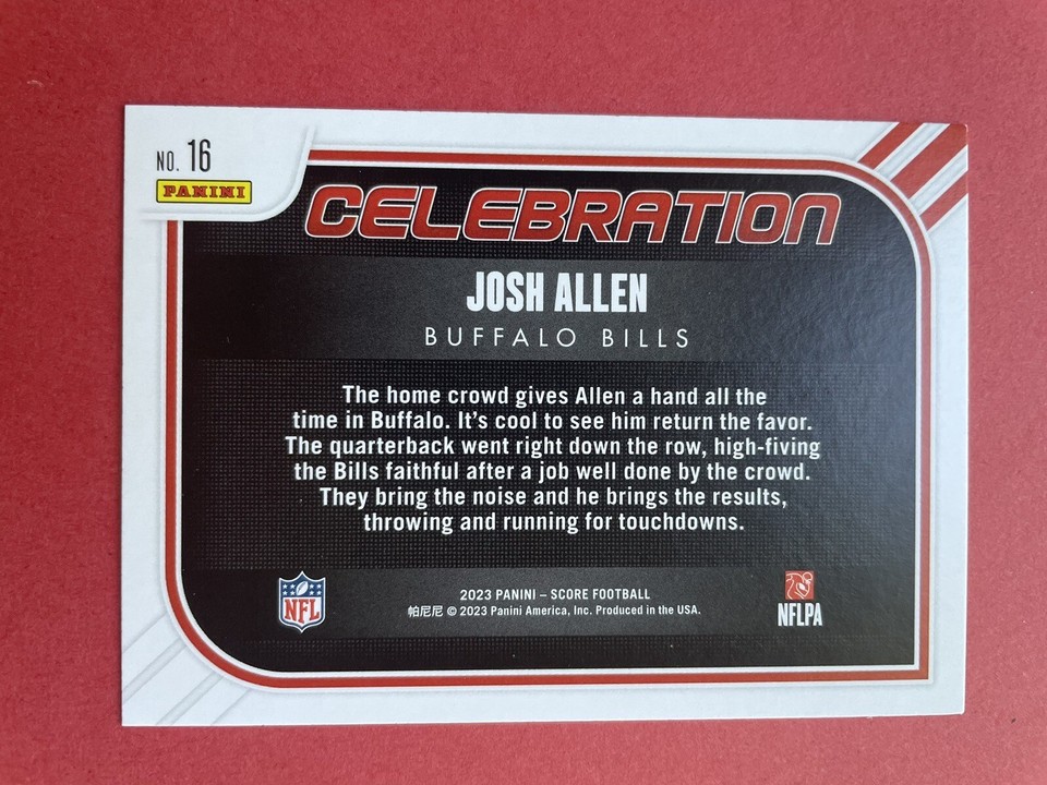 2023 Josh Allen Panini Score Celebration Buffalo Bills | eBay