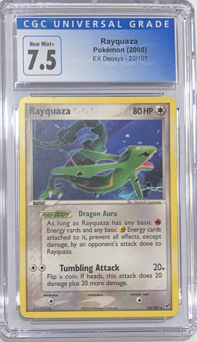 Pokemon EX Deoxys - Rayquaza - 22/107 - CGC GRADED 7.5 Near Mint+ Non ...