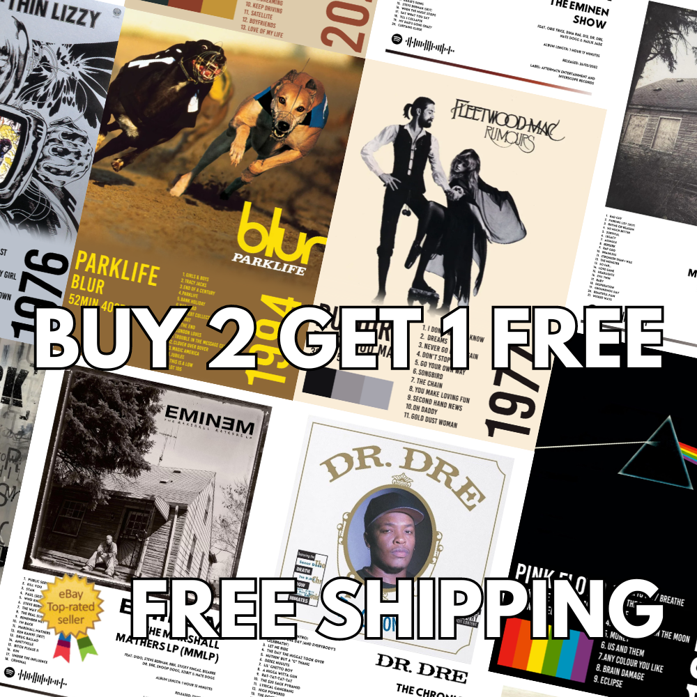 Standard Band Poster Size Album Cover Paint Swatch Posters 3 Sizes