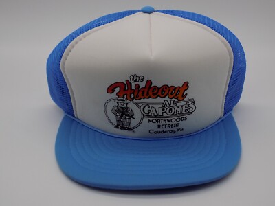 Vintage 80s Trucker Hat Al Capone's Hideout Couderay WI Northwoods ...