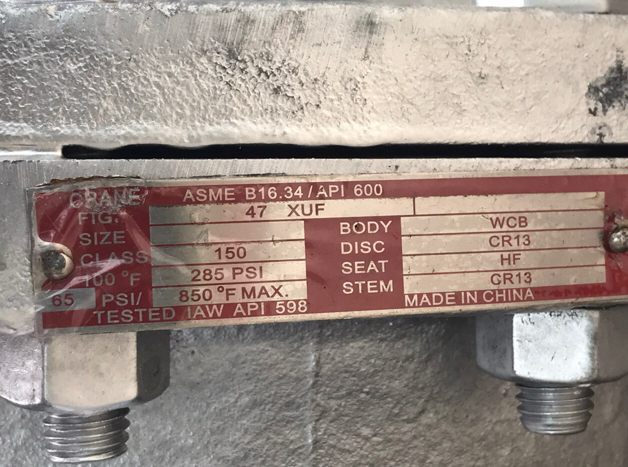 Crane 4" 150# WCB Gate Valve. J35, C12444 (globe) | eBay