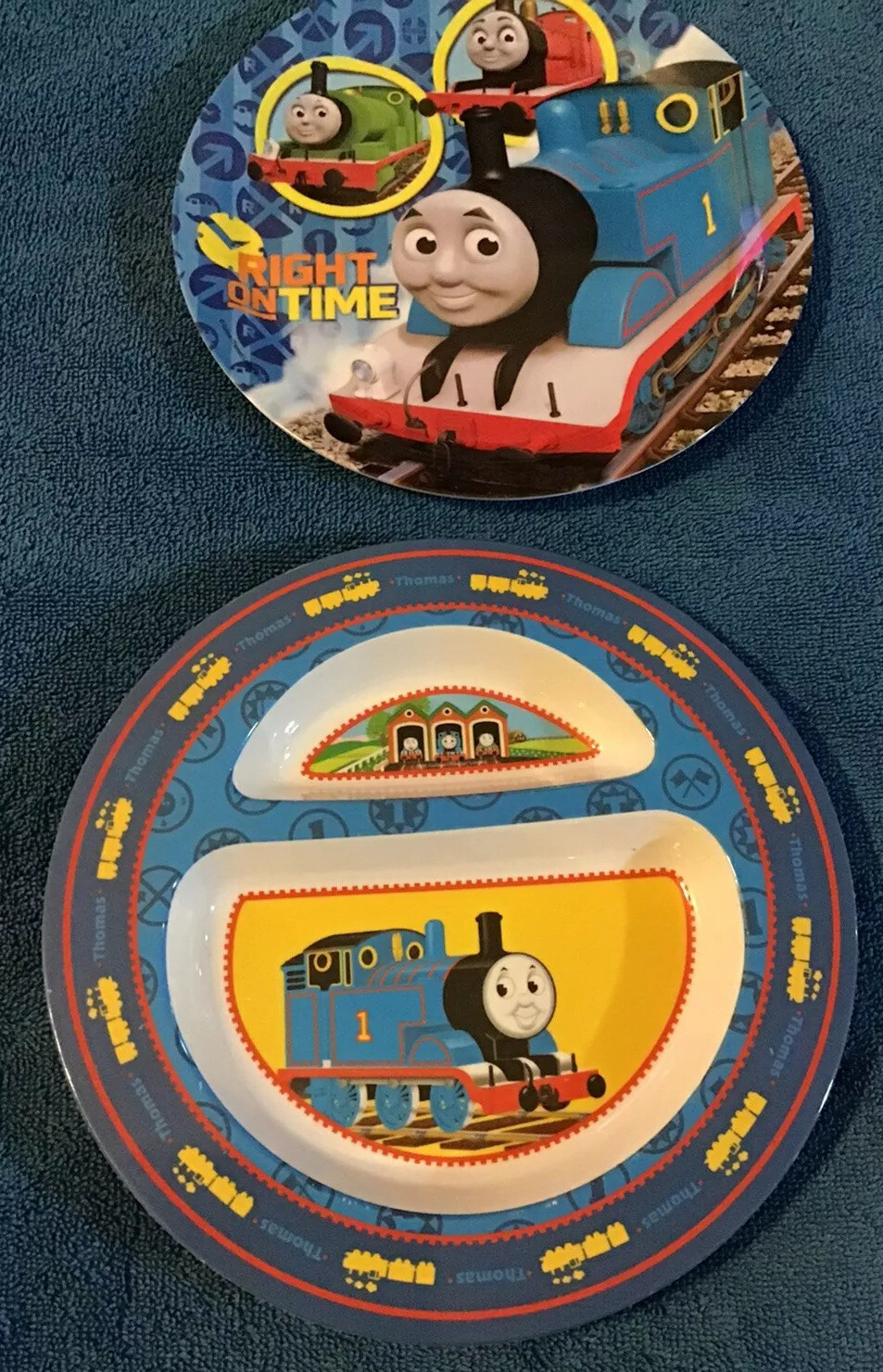 Child Plates Thomas the Train (Divided & Round) 2 Child Melamine Plate ...