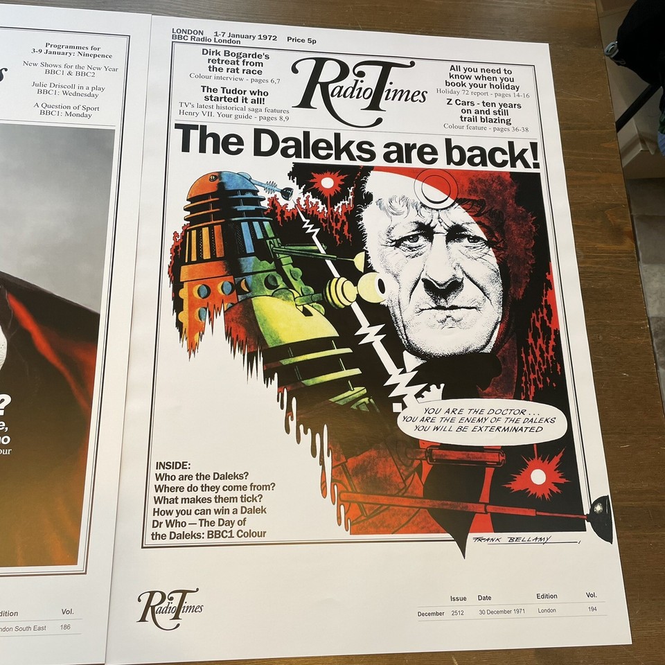 Four A2 Doctor Who Radio Times Posters Tardis Police Box Dr Who Print ...