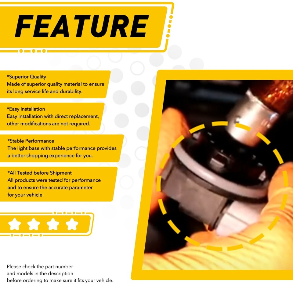 Pair Front Turn Signal Socket LH RH For 19-21 Kia Forte 92164-M7000 ...