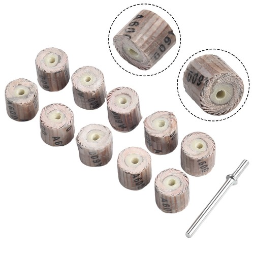 Heavy Duty 12mm Flap Wheel Sandpaper Set 10 Sanding Discs for Rotary ...