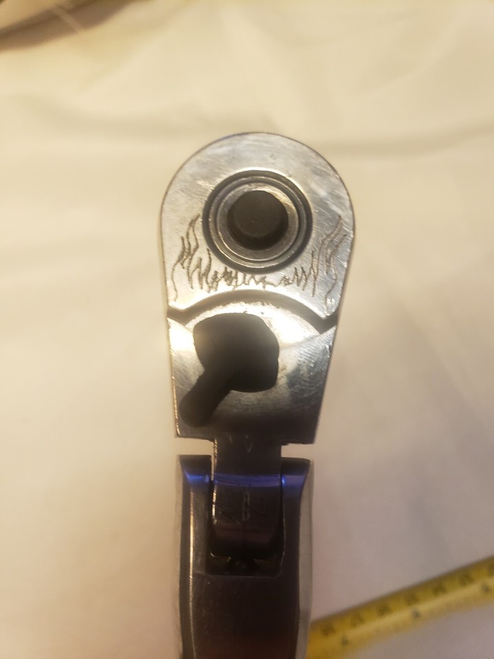Engraved Craftsman 3/8" Drive Full Polish Offset Flex Head Ratchet USA ...