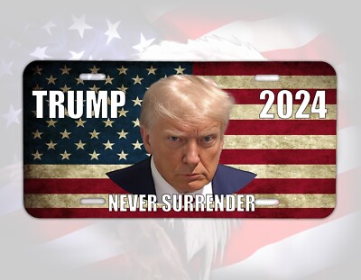 12 X 6 TRUMP 2024 VEHICLE Aluminum LICENSE PLATE FRONT USA MADE CAR SUV ...