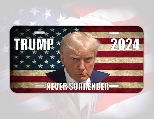 12 X 6 TRUMP 2024 VEHICLE Aluminum LICENSE PLATE FRONT USA MADE CAR SUV ...