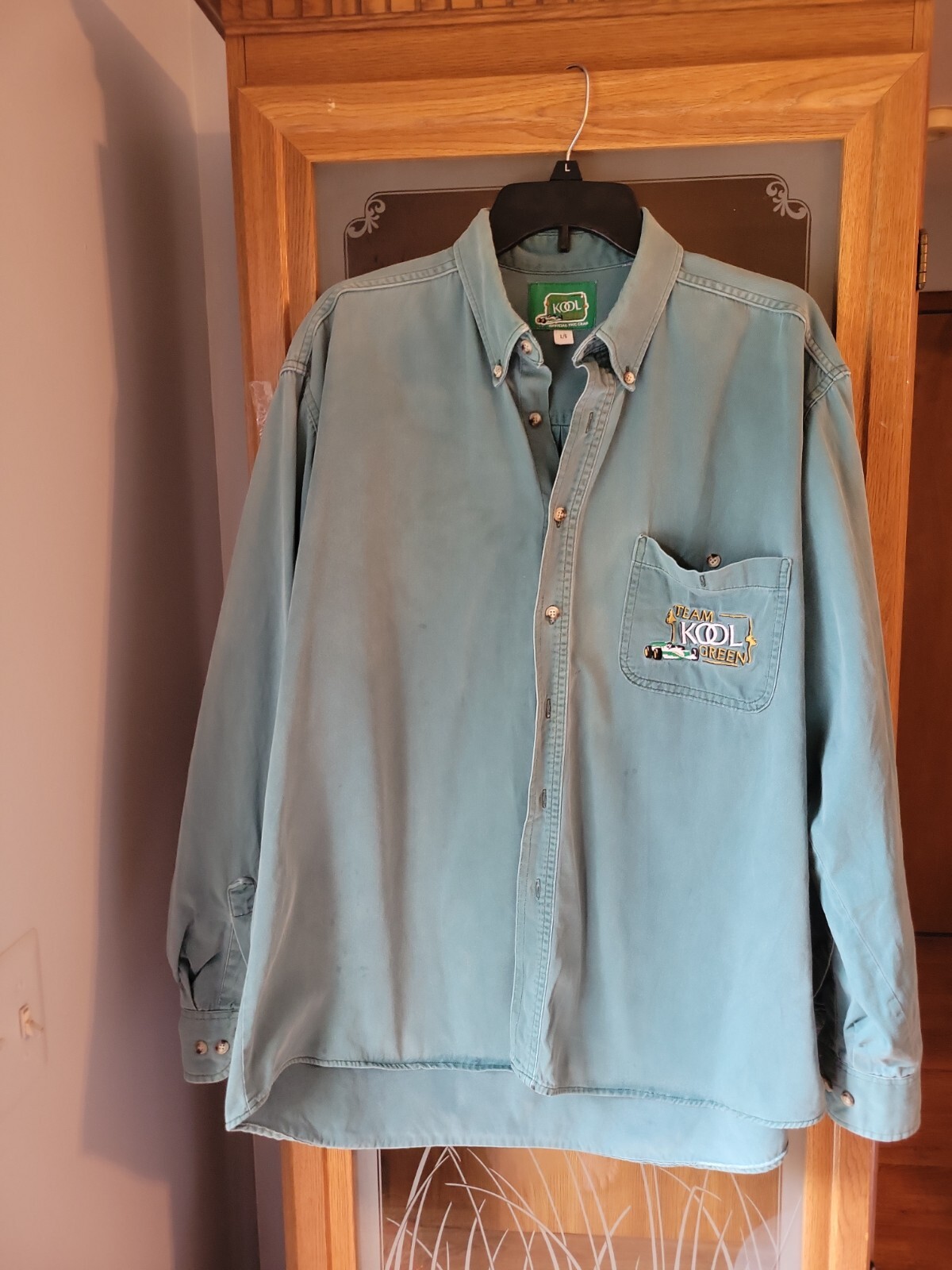 KOOL cigarettes Kool Green Gear Button Down XL Racing Embroidered Shirt ...