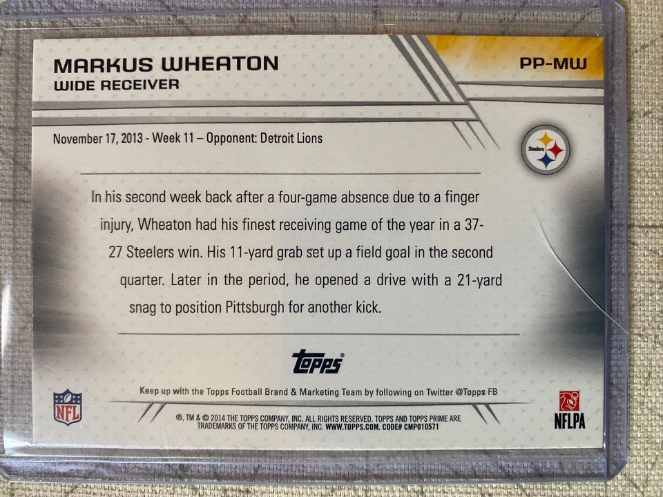 Markus Wheaton 2014 Topps Prime - Prime Performance #PP-MW | eBay