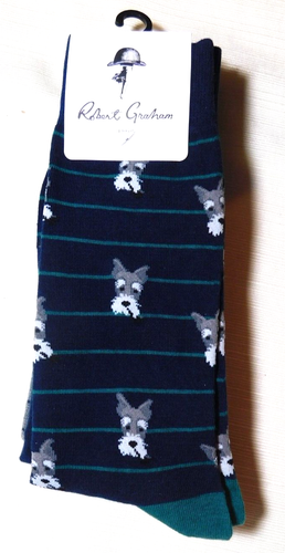ROBERT GRAHAM Socks 3-pack NEW NWT - TERRIER / NAVY / GRAY with ...