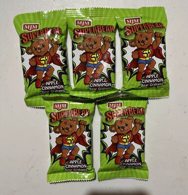 MJM Super Bear Apple Cinnamon Bear Grahams Crackers Snack 1 Ounce - 5 ...