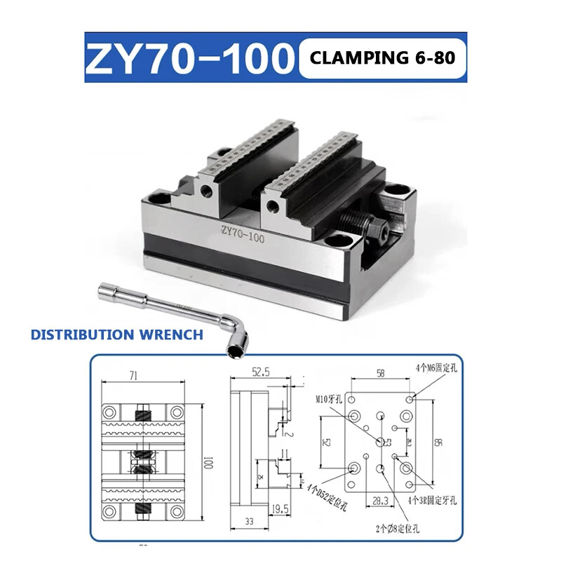 Precision 4-5 Axis Rotary Table Fixture Self-centering Vise CNC ...