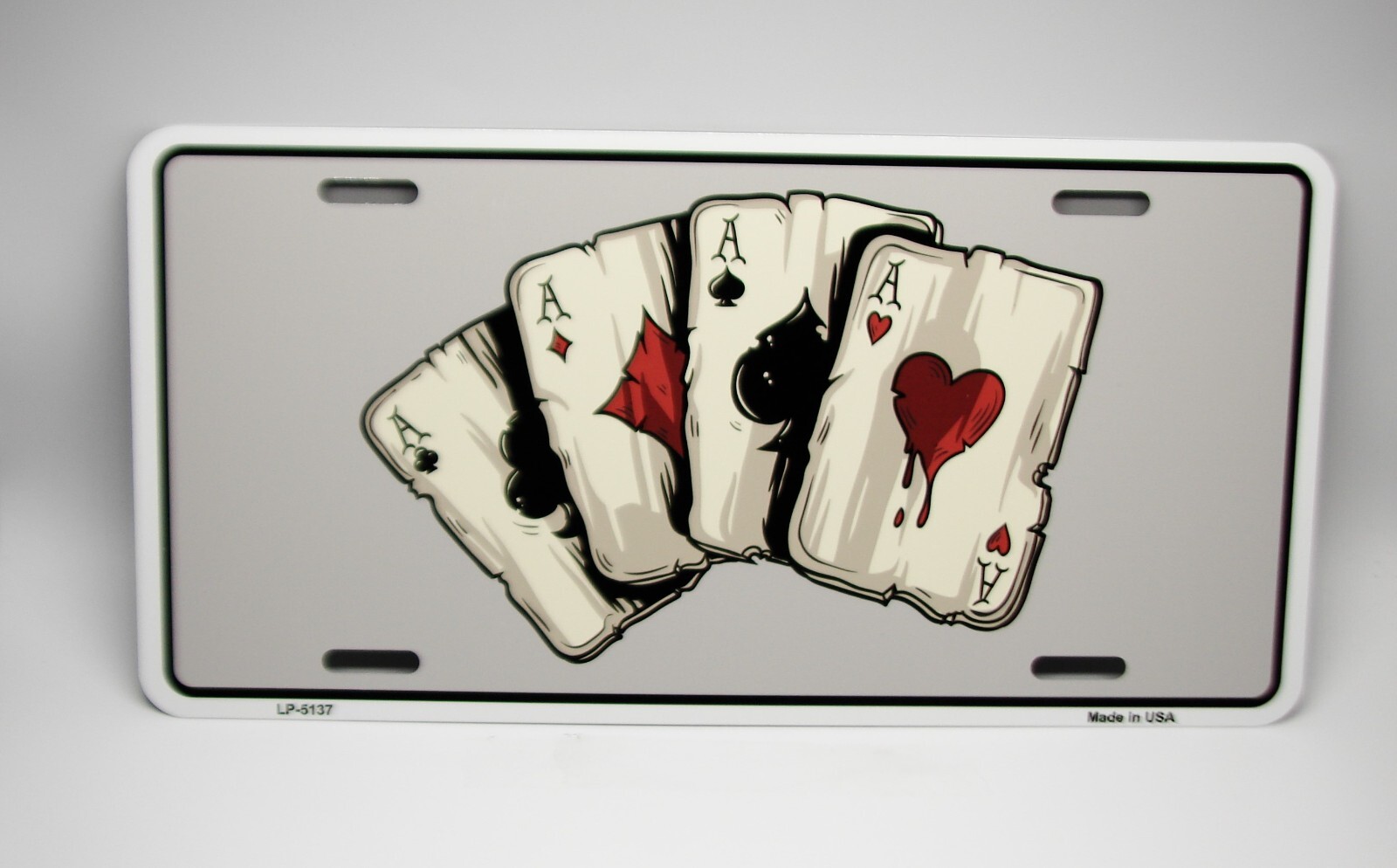 POKER PLAYER METAL CAR LICENSE PLATE, CASINO GAMBLER CARD PLAYER ...