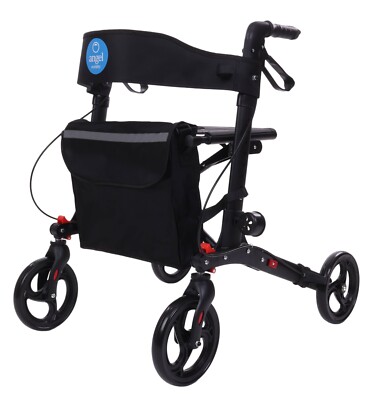 Angel Mobility AMR008 Lightweight Folding Rollator Mobility Walker With ...