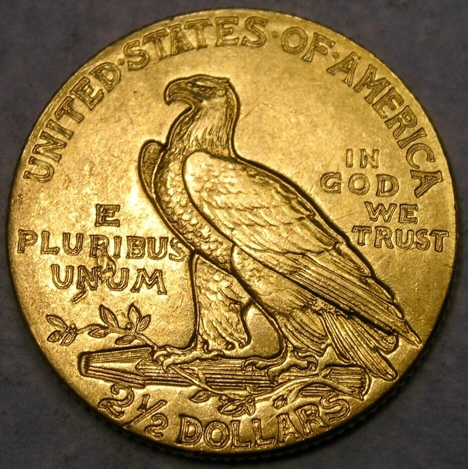 1908 INDIAN HEAD GOLD QUARTER EAGLE $2.5 SCARCE W/BEAUTIFUL VERY SHARP ...