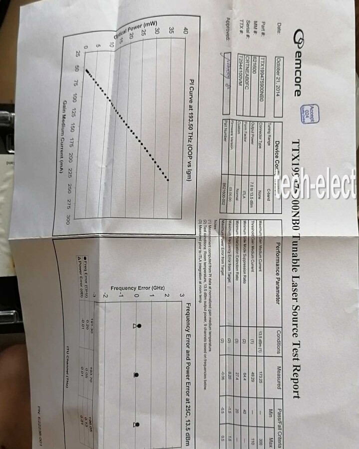emcore TTX199475900NB0 Class 1M Laser Product for sale online | eBay
