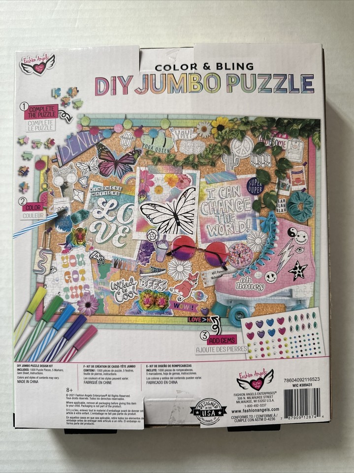 Color & Bling DIY Jumbo Puzzle Design Kit 1000+ Pieces With Gems | eBay