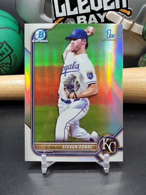 Steven Zobac 2022 Bowman Draft 1st Bowman Refractor Royals BDC-101 (TN ...