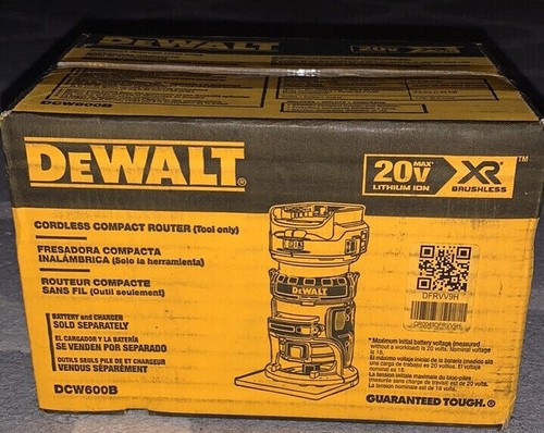DEWALT DCW600B 20V MAX XR Compact Router - Brand New - TOOL ONLY - FREE ...