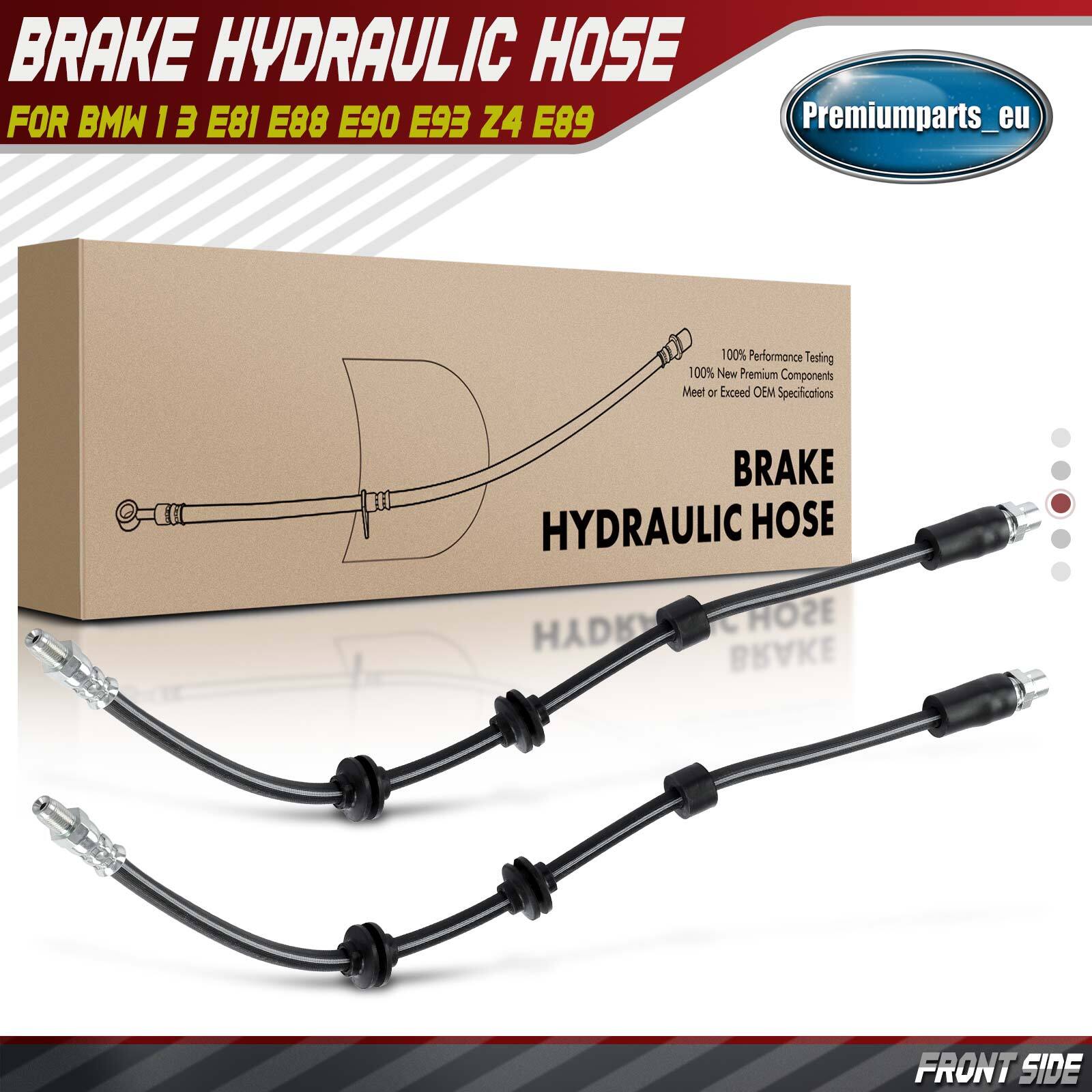 2x Brake Hose Front Left & Right for BMW 1 3 E81 E88 E90 E93 Z4 E89 ...