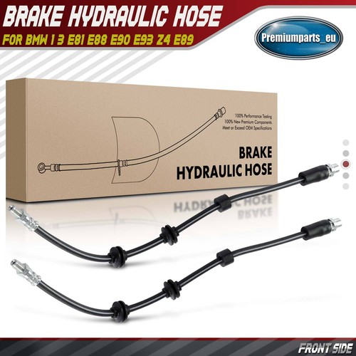 2x Brake Hose Front Left & Right for BMW 1 3 E81 E88 E90 E93 Z4 E89 ...