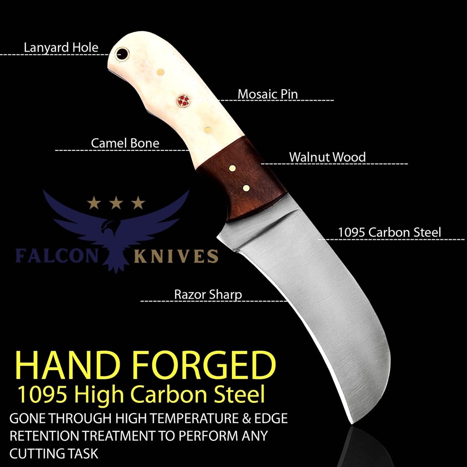 Handmade Lineman's Hawkbill Knife with Sheath, Fixed blade Electrician ...