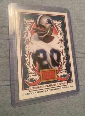 2013 Panini Golden Age White Border Lem Barney Rare Card Detroit Lions ...