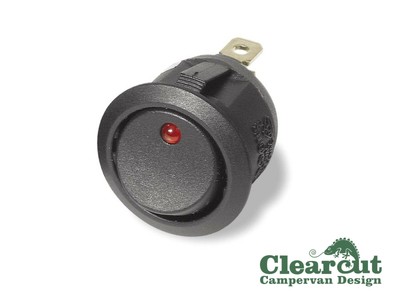 Campervan 12v Rocker Switch with Red LED Light, Motorhome Caravan Light ...