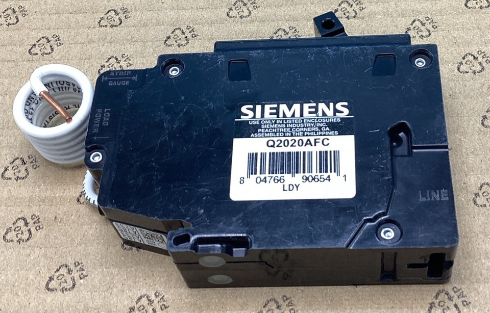 New Circuit Breaker Siemens Q2020AFC Q2020AFCP 20/20 Amp Two 1 Pole ...