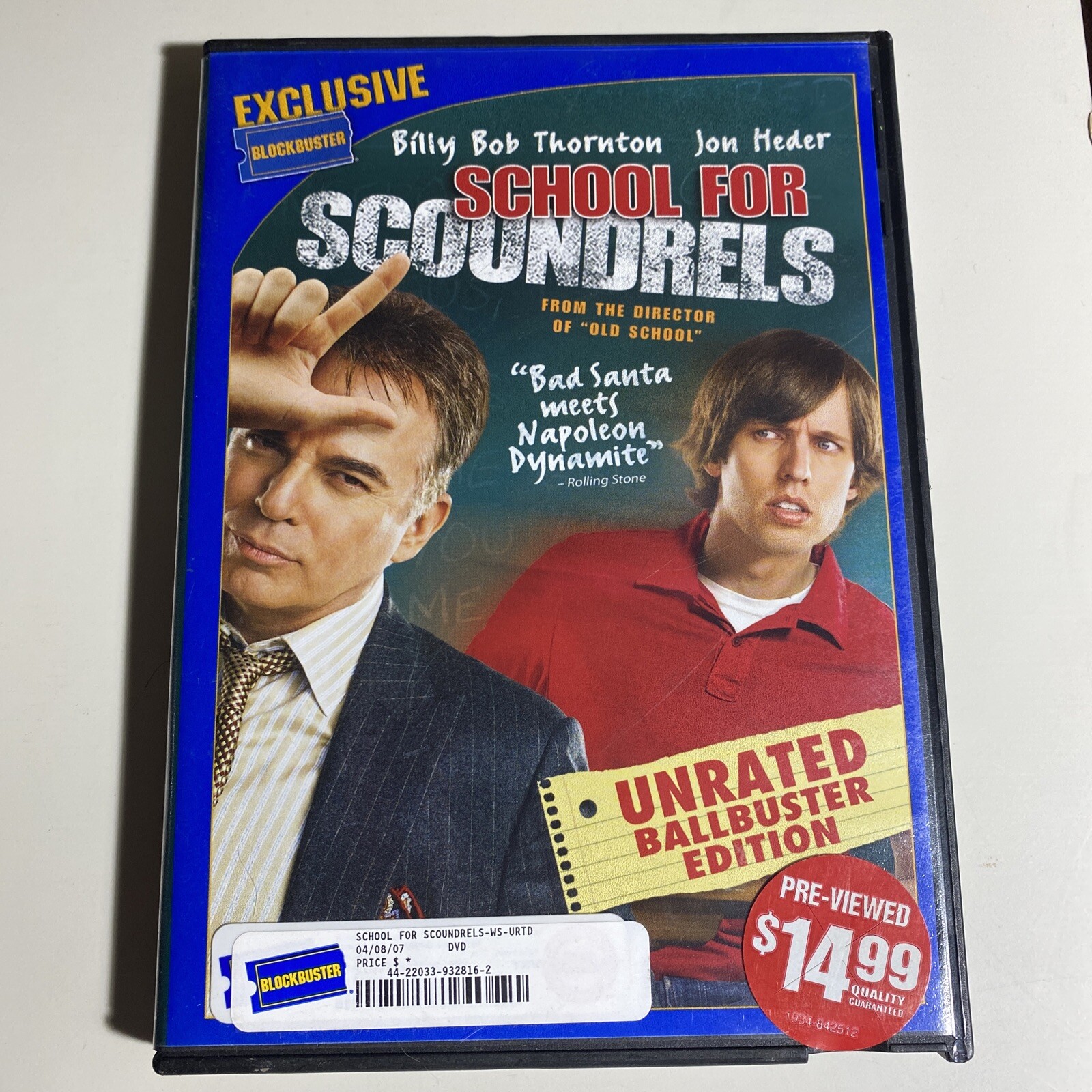 School For Scoundrels (DVD, Unrated Ballbuster Edition, Blockbuster ...