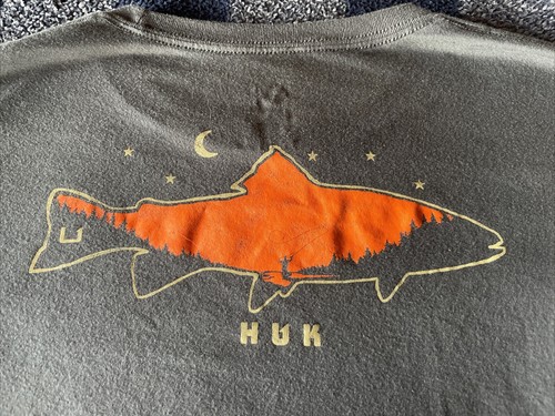 Huk Fishing T Shirt Men's XXL Dark Grey Short Sleeve Fly Fishing ...