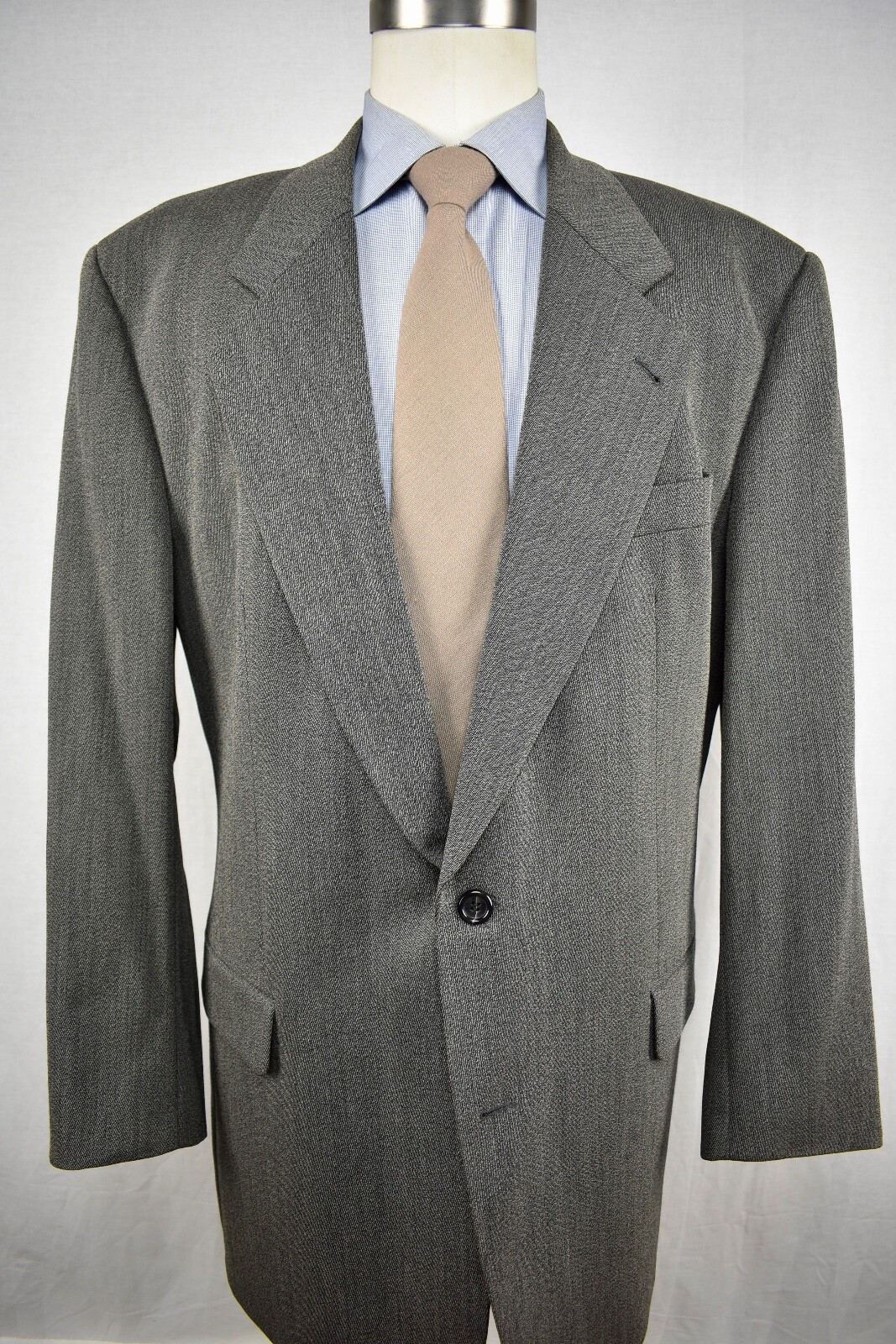 1995-2004 Hugo Boss Solid Gray 100% Wool Two Button T… - Gem