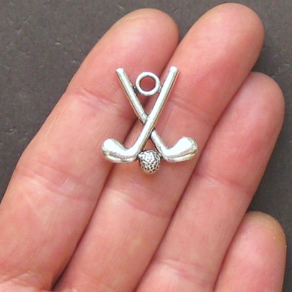 BULK 40 Golf Club Charms Antique Silver Tone 2 Sided - SC223 | eBay