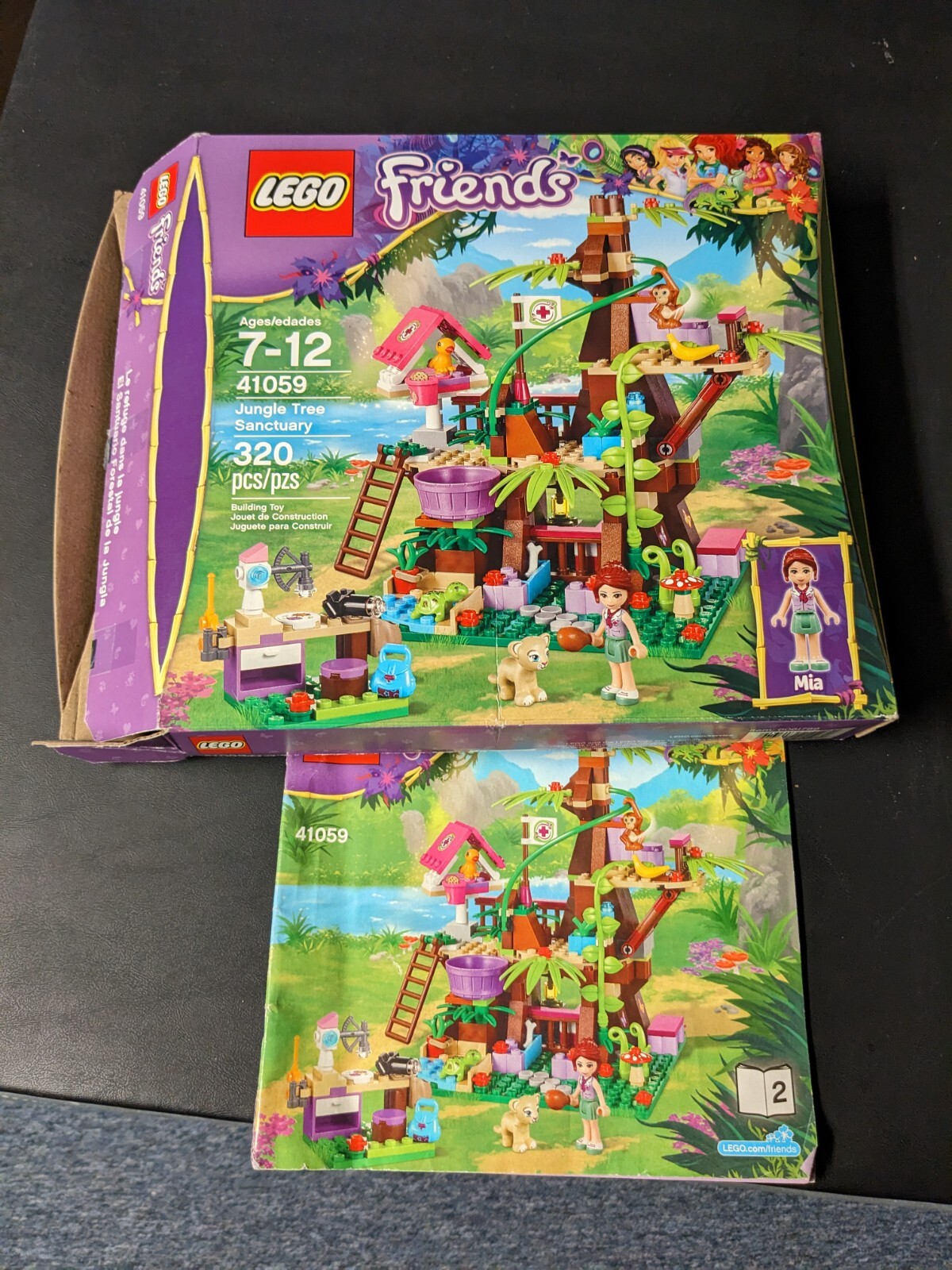 Lego Friends Jungle Tree Sanctuary 41059 Mia Complete w/ Box Missing ...
