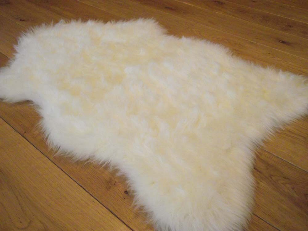 Plain Soft Fluffy Bedroom Faux Fur Fake Single Sheepskin Rugs Washable ...