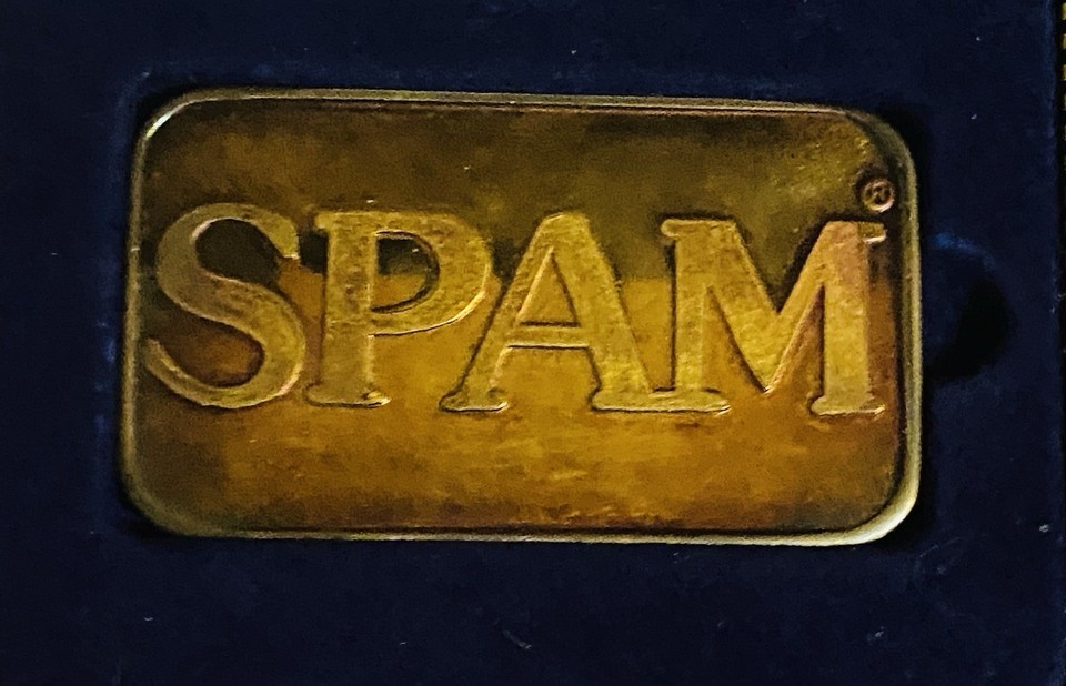 RARE SPAM 50th Anniversary 1 Troy Oz 999 Silver Bar Golden State Mint ...