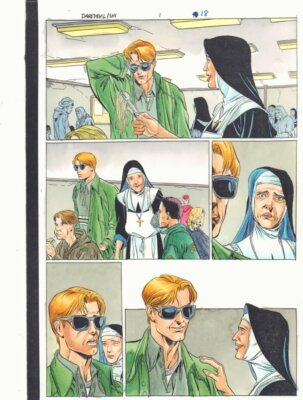 Daredevil / Shi #1 p.18 Color Guide Art - Matt Murdock and Nun - by ...