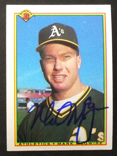 Mark McGwire Hand Signed Autograph 1990 Bowman #454 Baseball Card | eBay