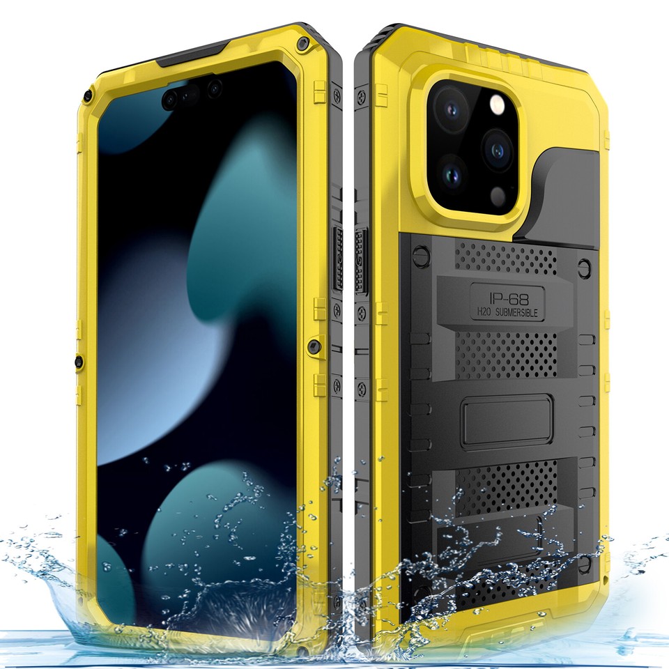 Waterproof Case for iPhone 15 Pro Max/14/13/12/11 Heavy Duty Metal Full ...