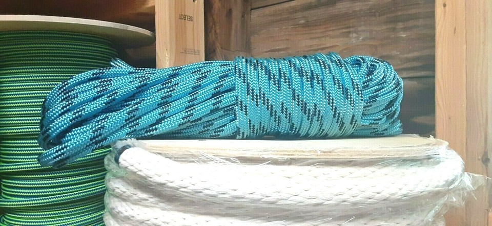 7/16"x 81 ft.Premium Hollow / Flat Braid Polyester Rope Hank. Light ...