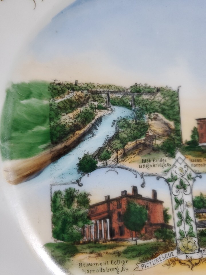 Harrodsburg Ky. Antique Souvenir Plate Bacon College Graham Springs ...