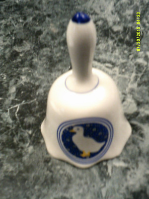 Ceramic Bell with Duck Design (Blue & Yellow) 5" Tall | eBay