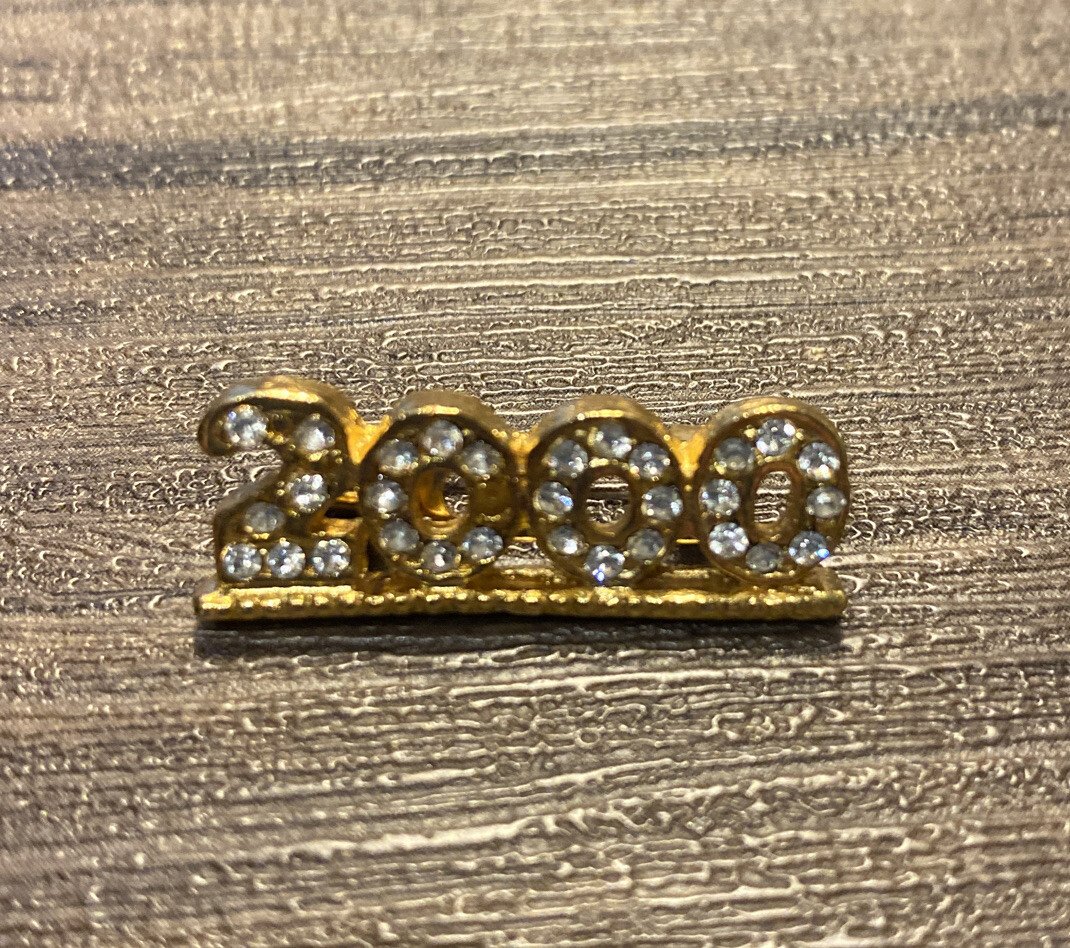 Lot Of 5 NEW Rhinestone Gold Tone 2000 Lapel Bar Pin Pinback Tie Tack ...