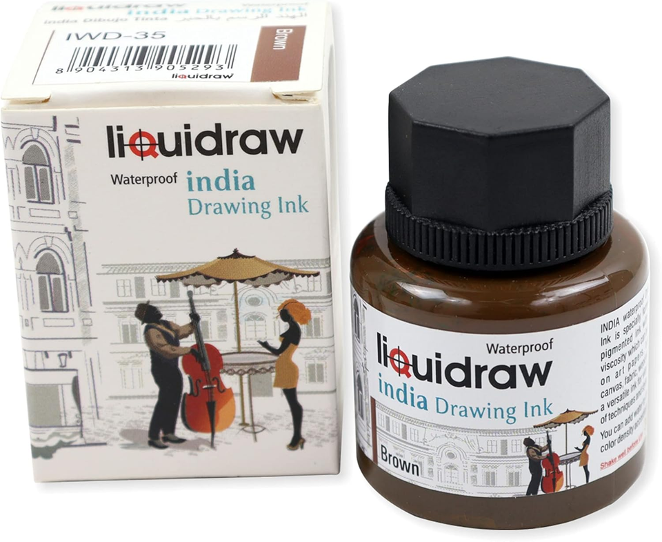 Coloured Drawing Ink India Ink, Waterproof 20 Assorted Colours, 35Ml ...