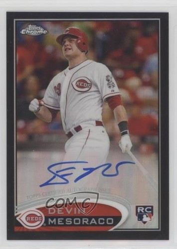 2012 Topps Chrome Rookie Auto Black Refractor /100 Devin Mesoraco #172 ...
