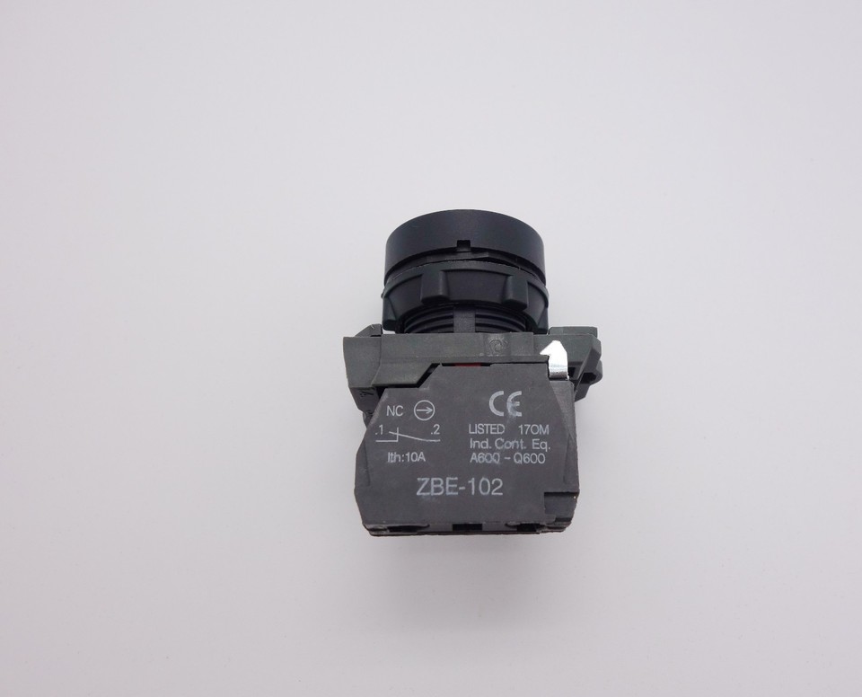 2PCS 22MM PUSHBUTTON SWITCH FITS XB5AA434 RED with Stop marking 1NC ...
