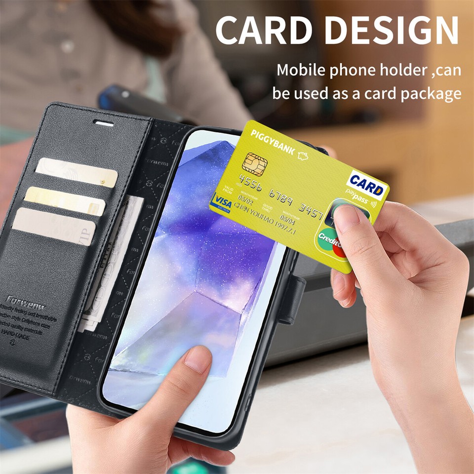 For Samsung Galaxy A15 A25 A35 A55 Magnetic Leather Wallet Card Case ...