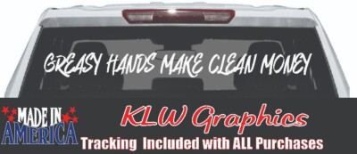 Dirty Hands Windshield Banner Vinyl Decal Sticker Diesel Truck Greasy ...