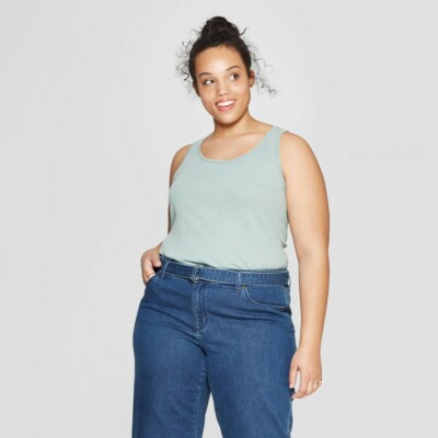 Women's Plus Size Sleeveless Scoop Neck Tank Top - Universal Thread 4X ...